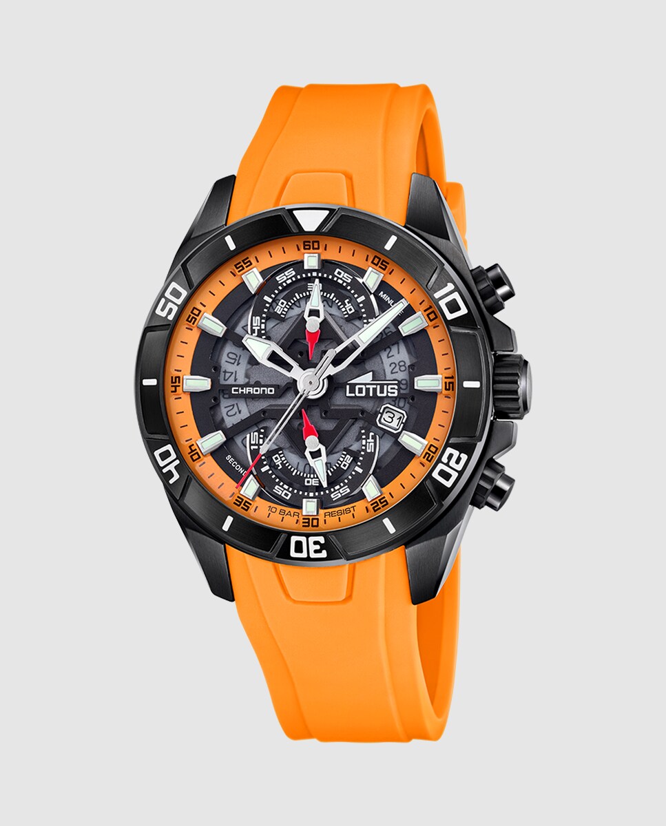 Reloj de hombre 18945/3 Vortex de caucho color naranja · LOTUS · El ...