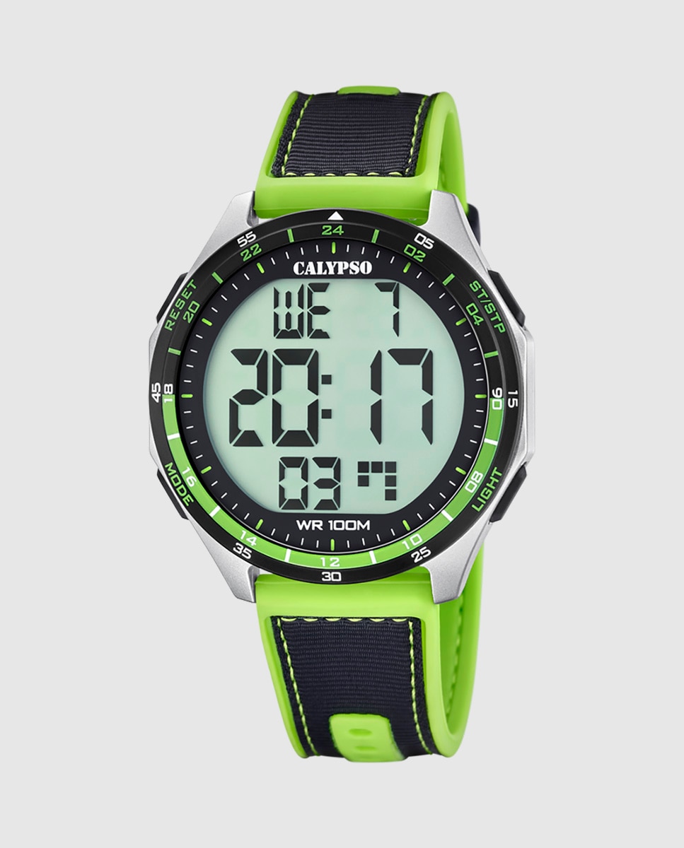 Reloj digital de hombre k5887 2 for man de caucho negro Negro / Verde ...