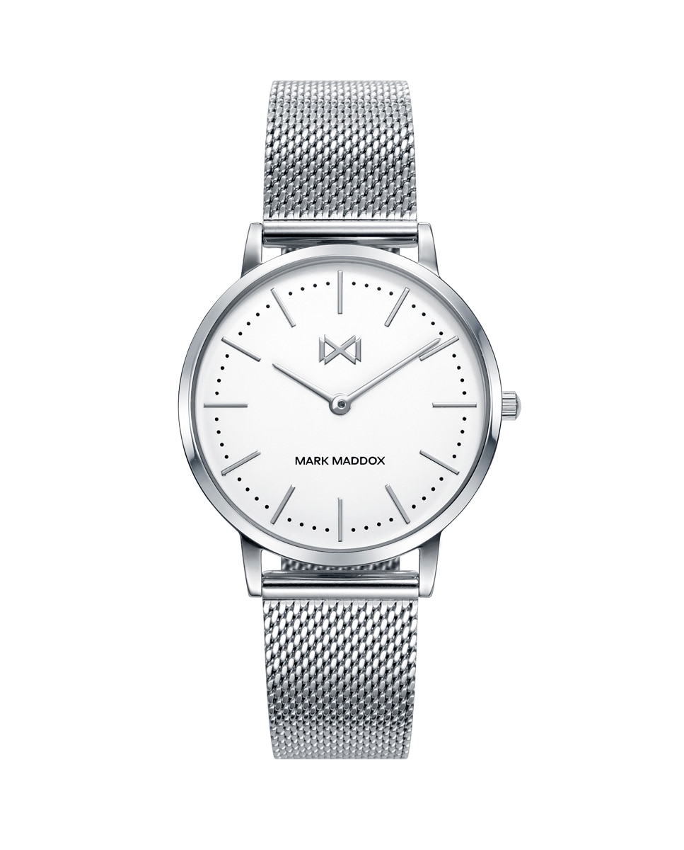 Reloj analógico de mujer greenwich de acero y malla milanesa Gris Mark ...