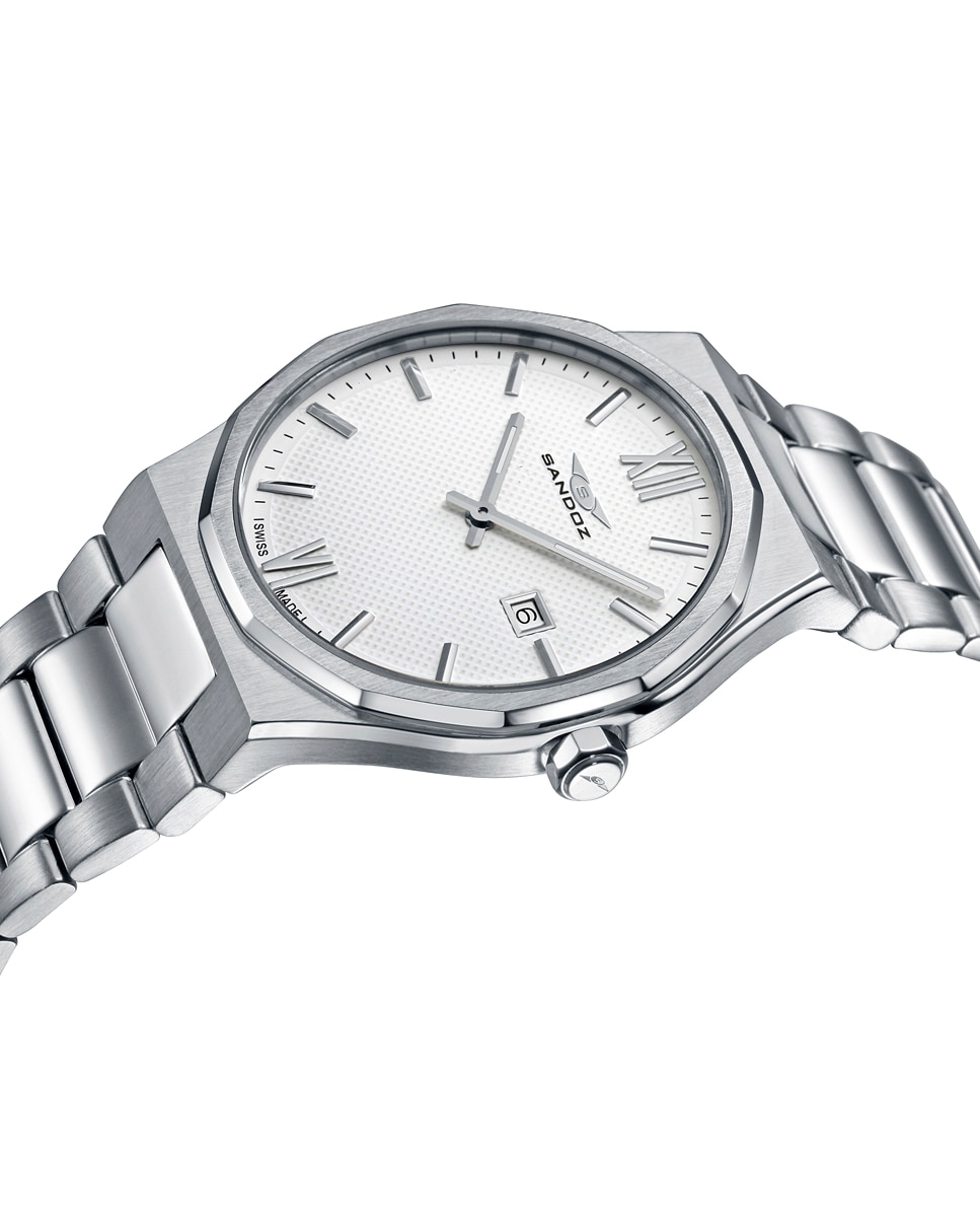 Reloj de hombre con caja y brazalete de acero Plateado Sandoz · El ...