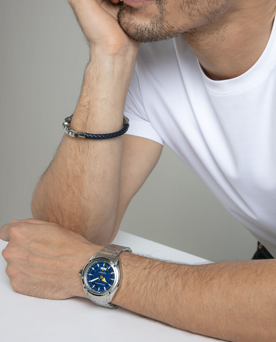 Reloj analógico de hombre heat con caja y brazalete de acero Azul ...