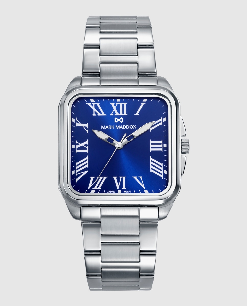 Reloj analógico hombre con caja y brazalete de acero Plateado Mark ...