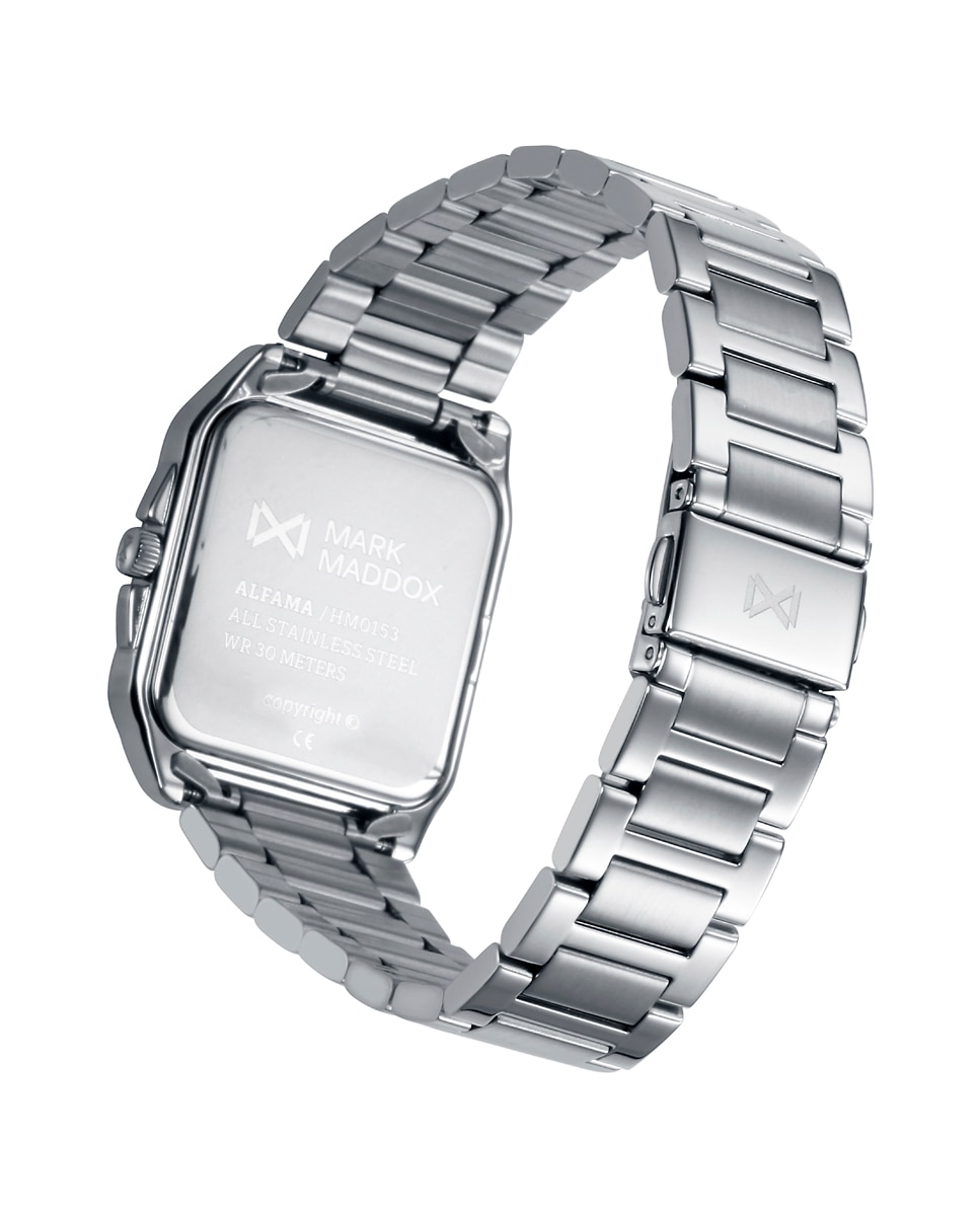 Reloj analógico hombre con caja y brazalete de acero Plateado Mark ...