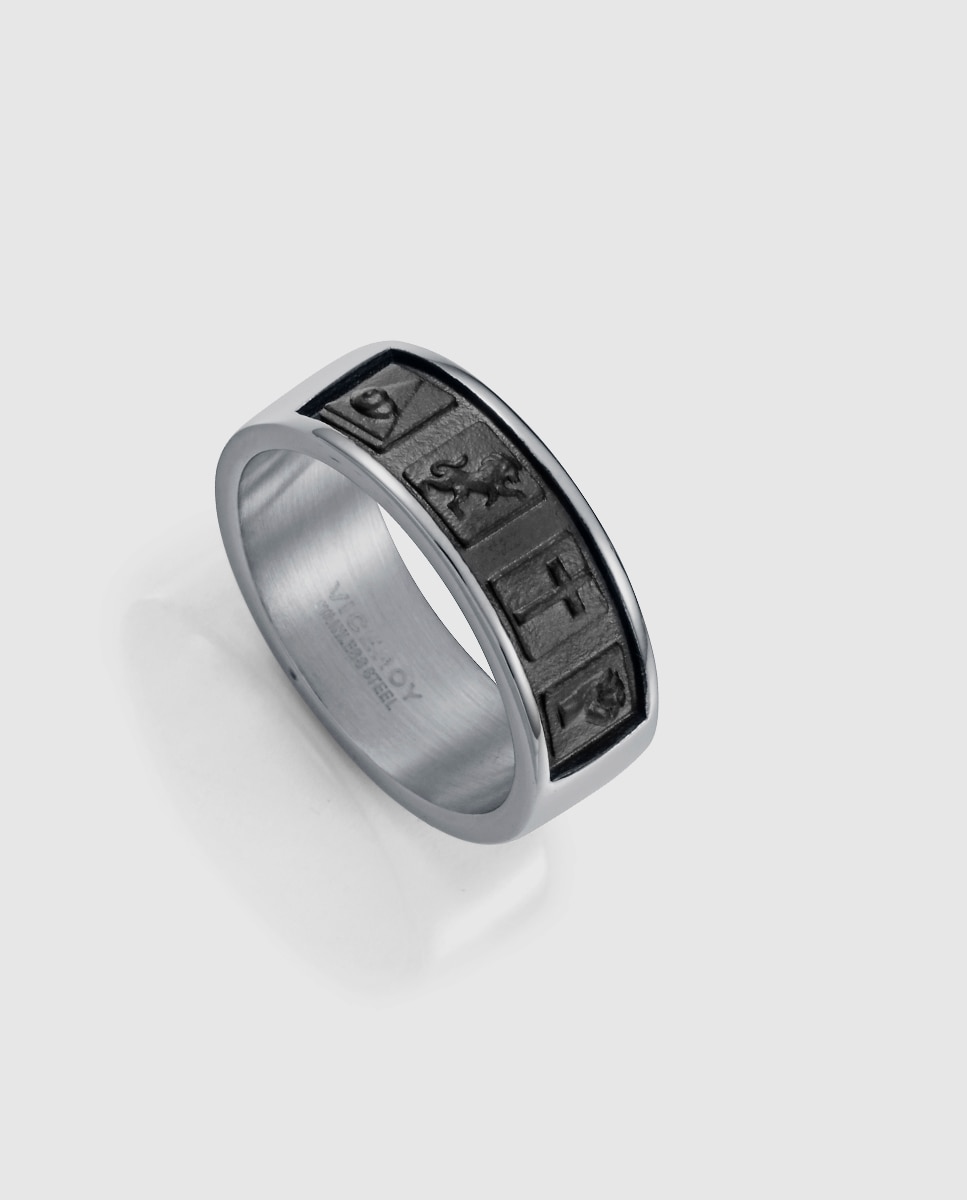 Anillo de hombre heat de acero ip negra Negro / Plata Viceroy · El ...