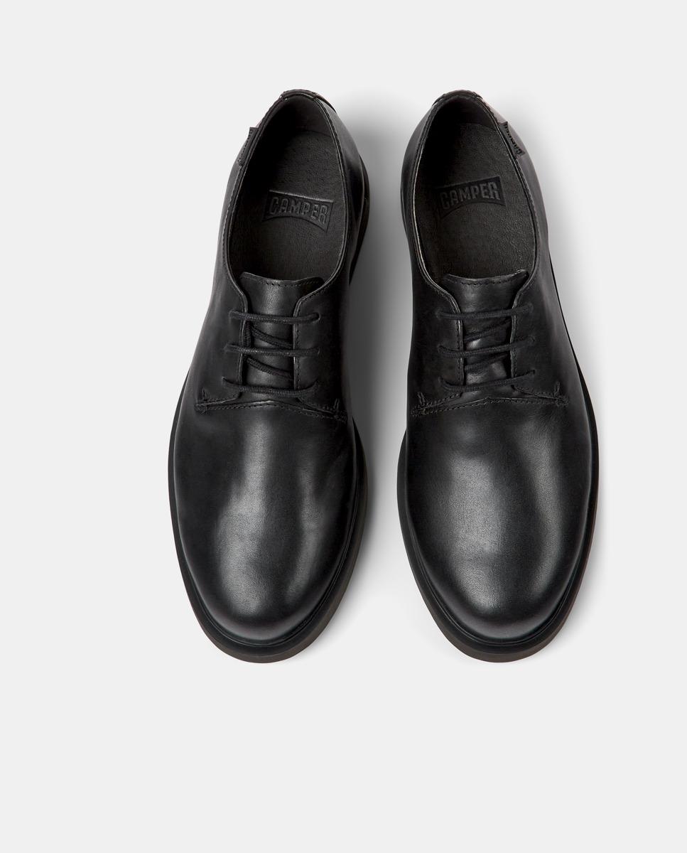 Zapatos de cordones de mujer iman de piel lisos Negro Camper · El Corte ...