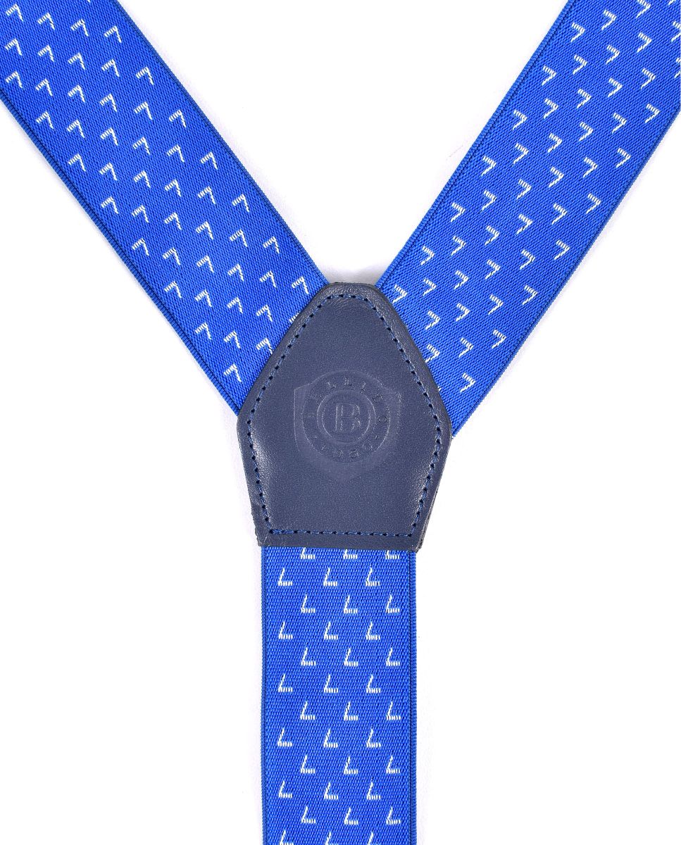 Tirantes de hombre en azul tinta con motivos geométricos y cierre de ...