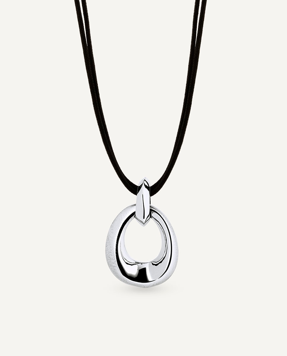 Colgante oval volumen textura dual bañado en plata de ley 925 Plata ...