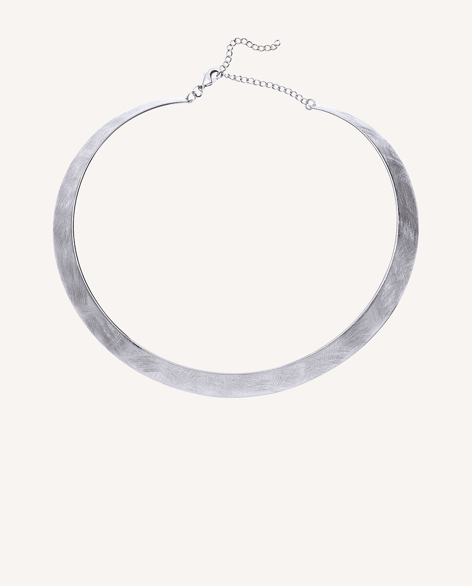 Collar Choker textures acabado en plata rígido rayado · Vidal & Vidal ...