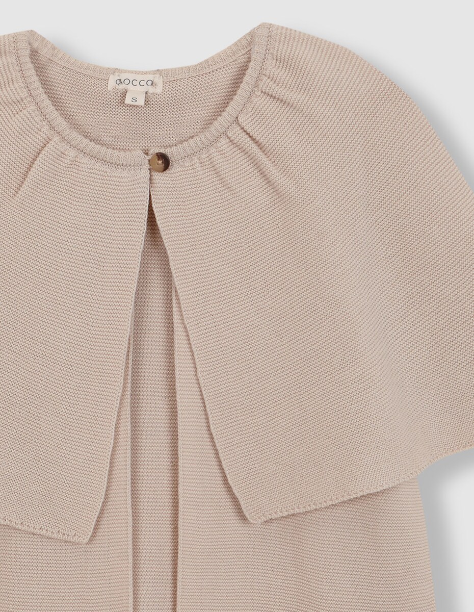 Chaqueta de niña de punto bobo con cuello tipo capa · Gocco · El Corte ...