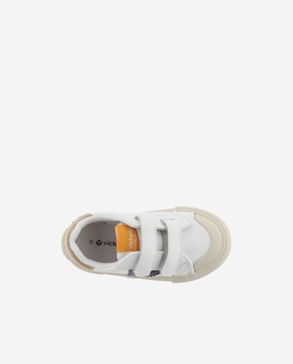 Zapatillas bajas de niños con piezas de color y doble cierre adherente ...