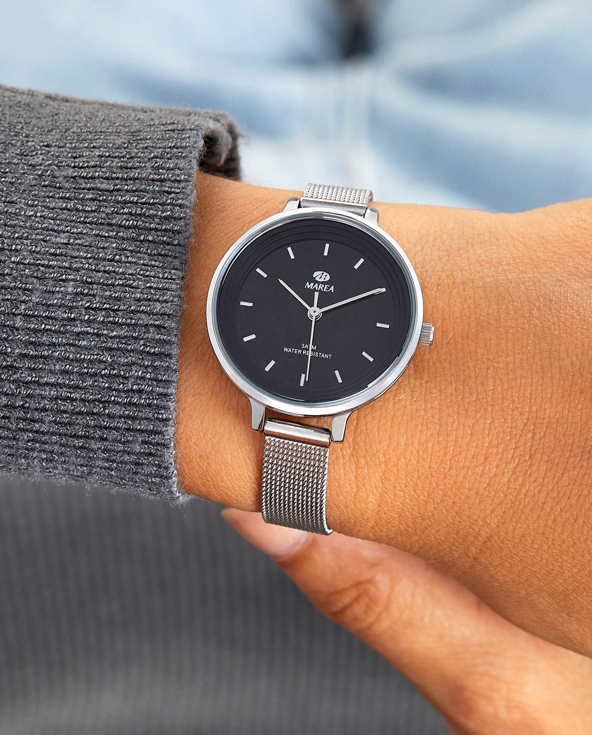 Reloj analógico de mujer b41198 8 de malla milanesa de acero y esfera ...
