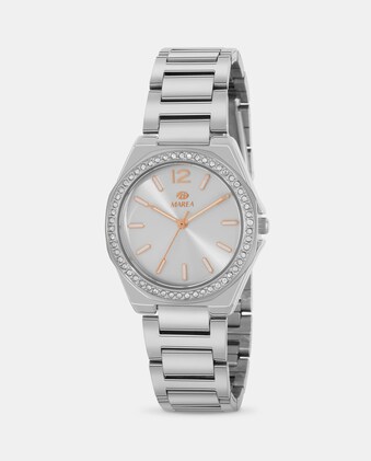 Reloj de mujer B41338/1 correa de acero y bisel con circonitas · Marea · El Corte Inglés