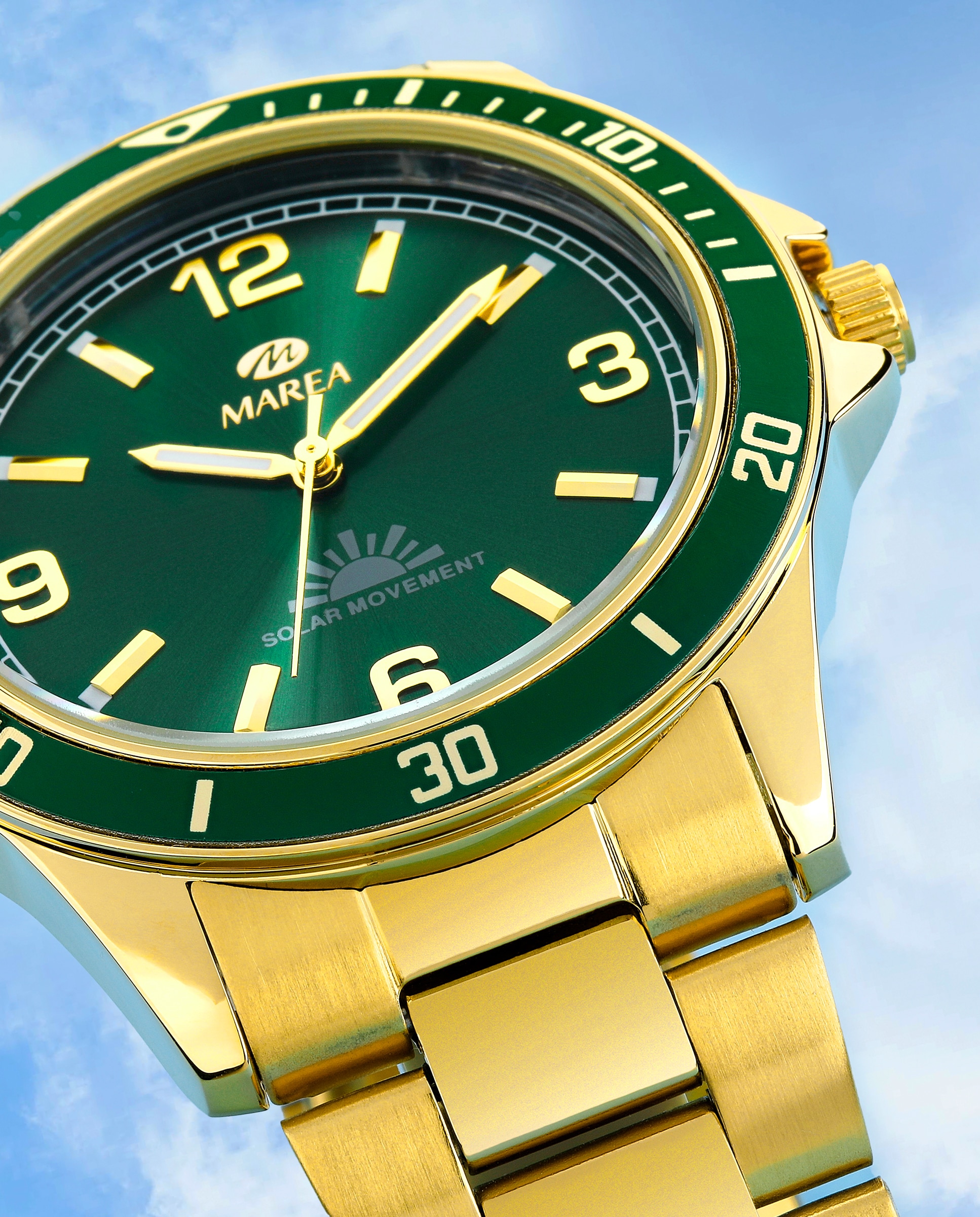 Reloj de hombre b41349/5 con correa de acero chapado y esfera verde ...
