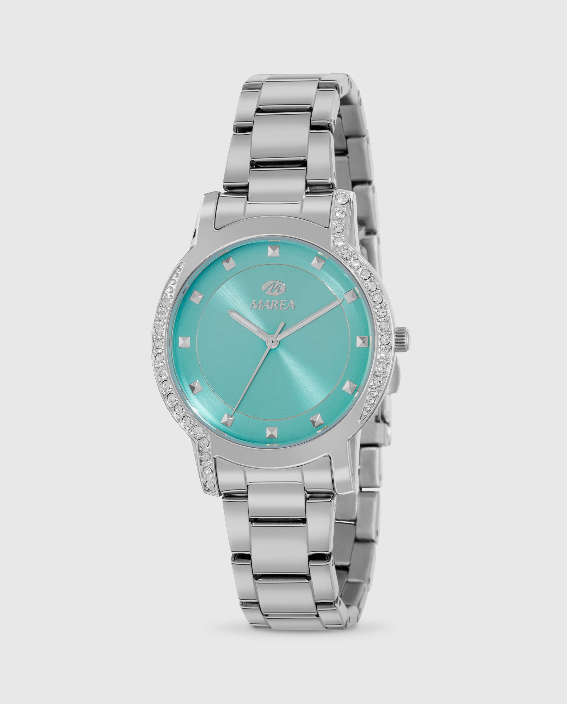 Reloj analógico de mujer b54259 2 correa de acero y esfera turquesa ...