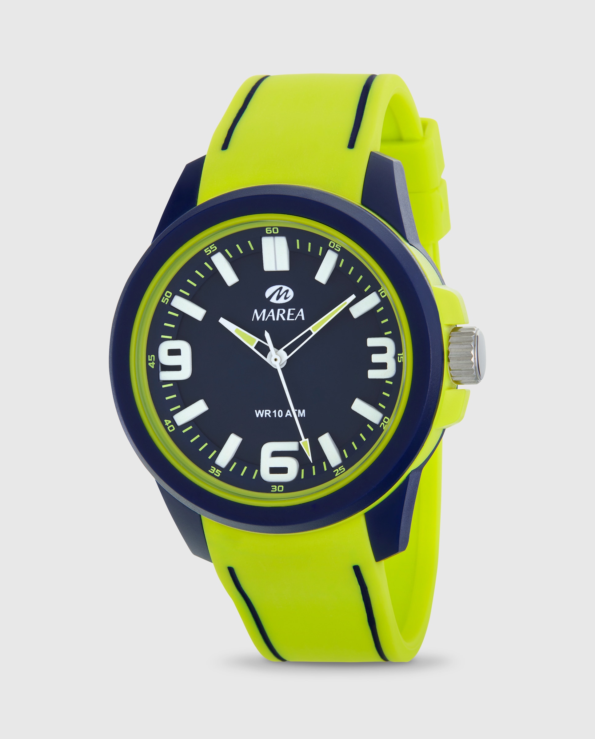 Reloj analógico de hombre b35377 4 correa de silicona color amarillo ...