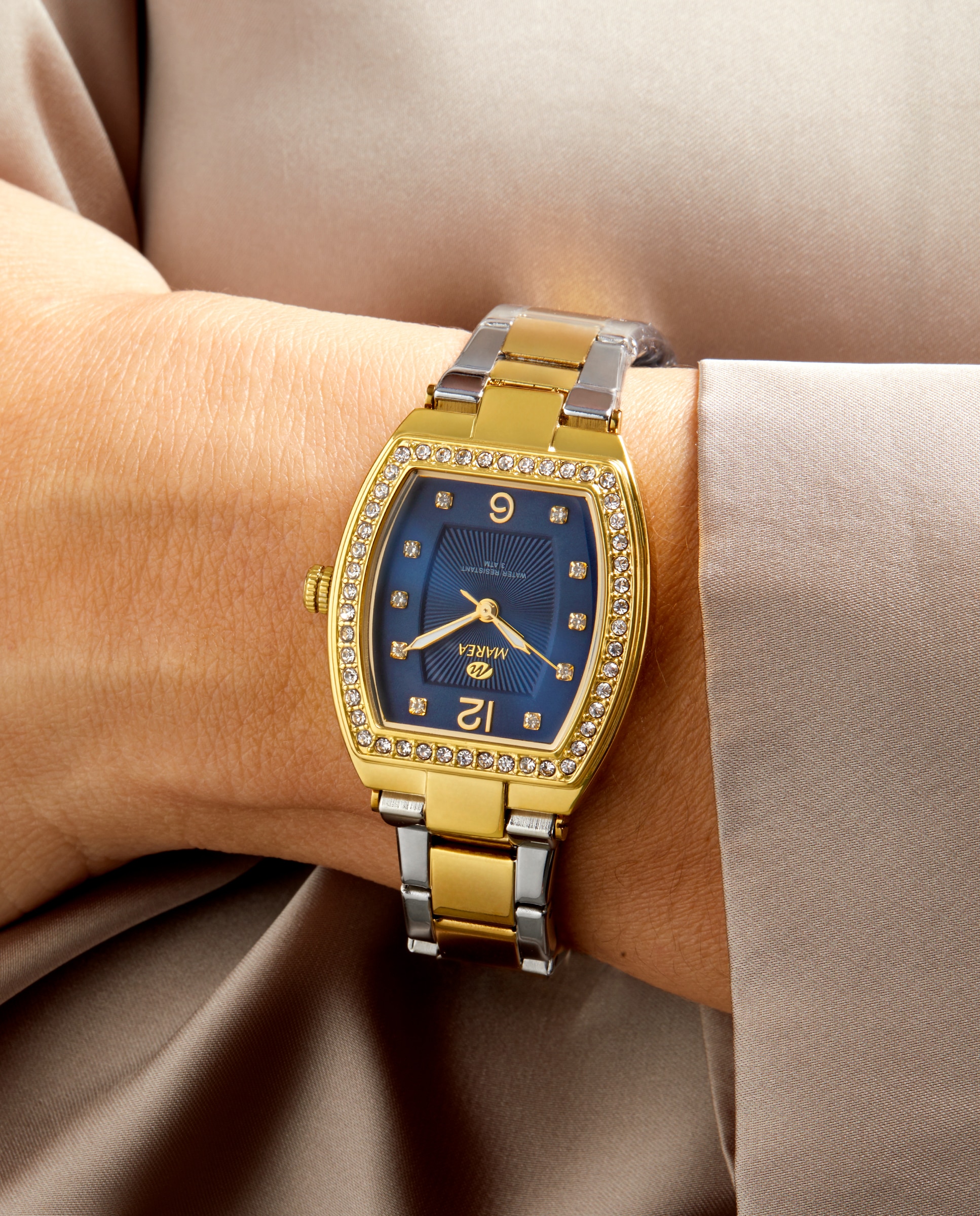 Reloj de mujer b54263/6 correa de acero bicolor y esfera azul marino ...