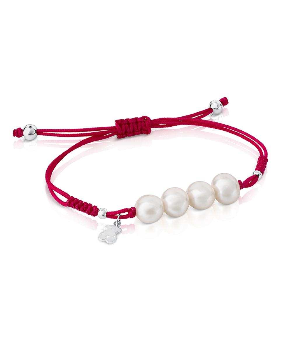 Pulsera de cadena pearls en plata y perlas Plata / Rojo Tous · El Corte ...