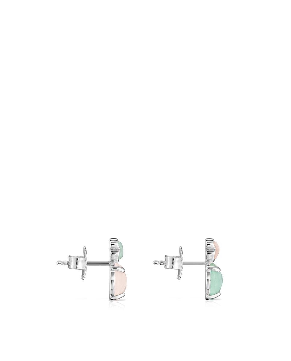 Pendientes Tuyo Mini Color de plata con amazonita y cuarzo rosa · Tous
