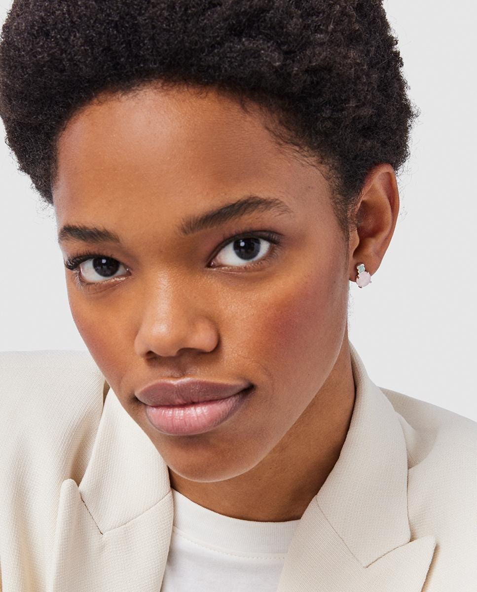 Pendientes Tuyo Mini Color de plata con amazonita y cuarzo rosa · Tous ...