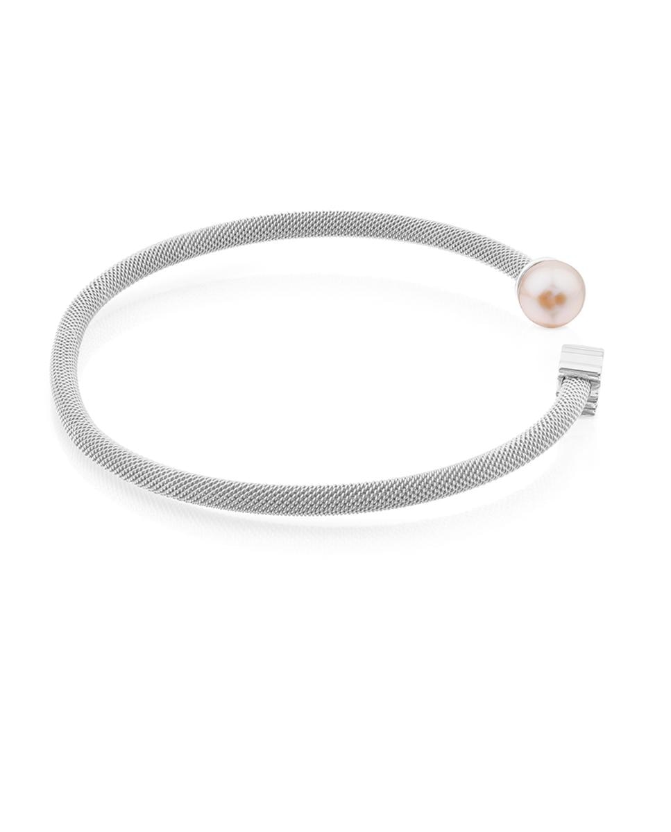 Pulsera rígida de plata con perla Plateado · El Corte Inglés