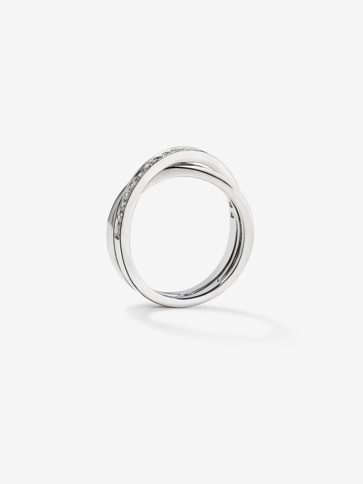 Anillo Grace de oro blanco cruzado con diamantes Blanco SUAREZ · El ...
