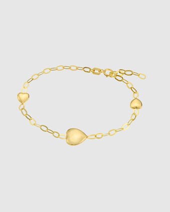 Pulsera FG00030/18 Basics de oro 9K acabado brillo y motivo corazón ...