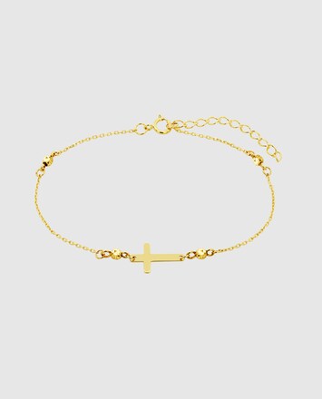 Pulsera HIN00011/18 Basics de oro 9K acabado brillo y motivo cruz ...