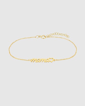Pulsera HIN00023/18 Basics de oro 9K acabado brillo y motivo mamá ...