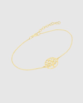 Pulsera HIN00047/18 Basics de oro 9K acabado brillo y motivo árbol de ...