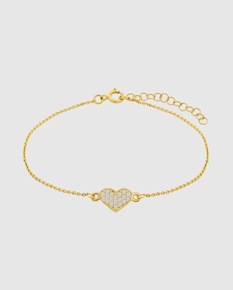Pulsera HIN00163/18 Basics de oro 9K acabado brillo y motivo corazón ...