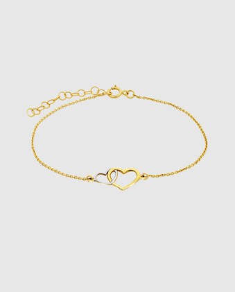Pulsera HIN00189/19 Basics de oro 9K acabado brillo y motivo corazón ...