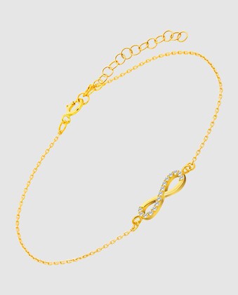 Pulsera HIN00254/19 Basics de oro 9K acabado brillo y motivo infinito ...