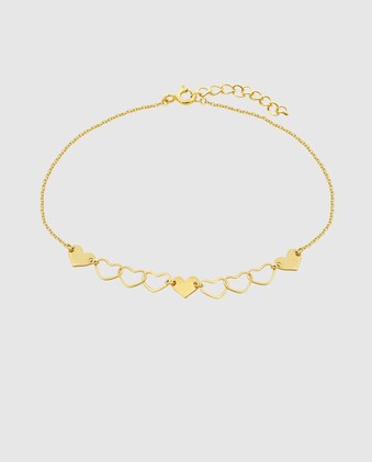 Pulsera HIN00371/19 Basics de oro 9K acabado brillo y motivo corazón ...