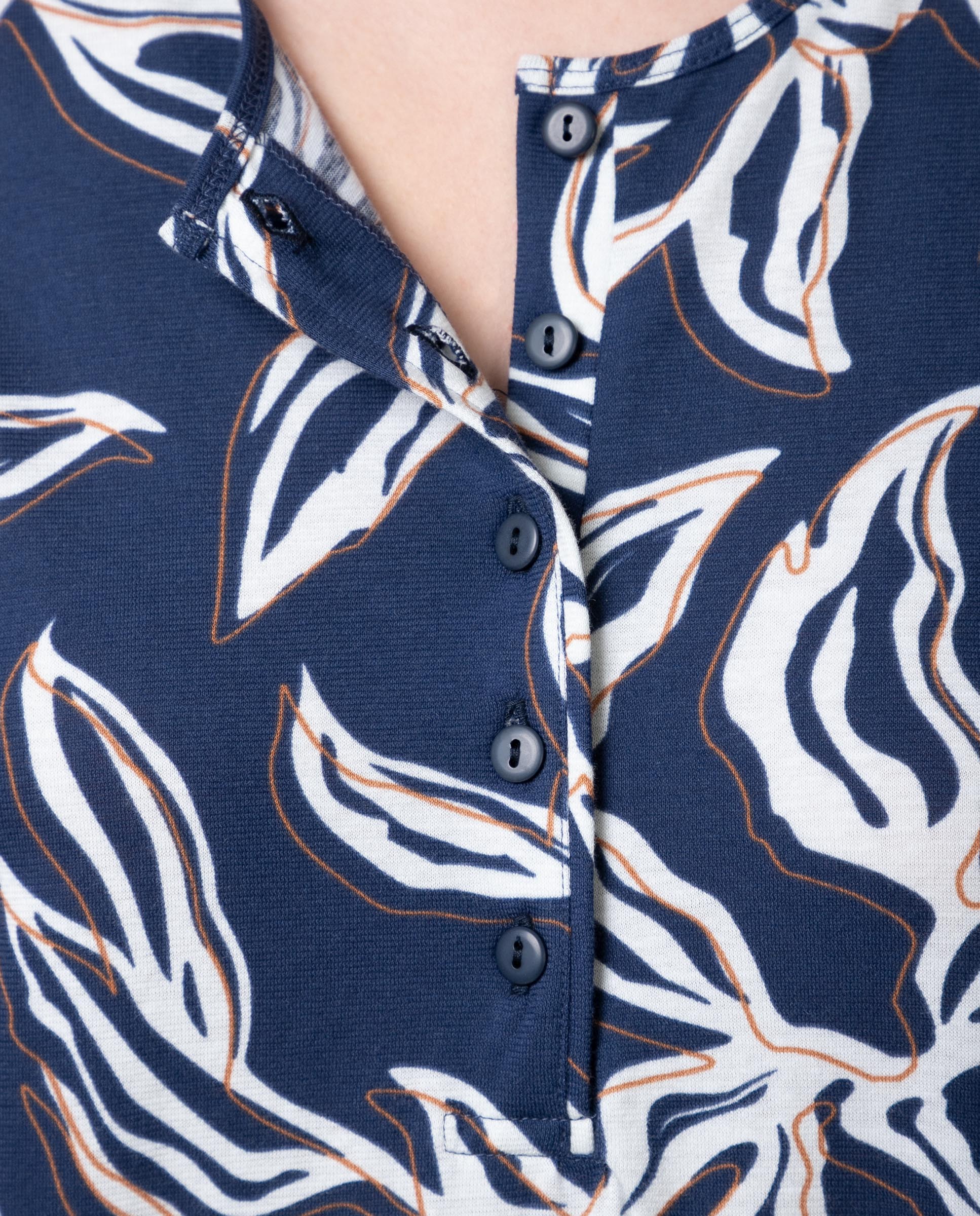Camisón corto de mujer de manga corta con estampado floral Azul ...