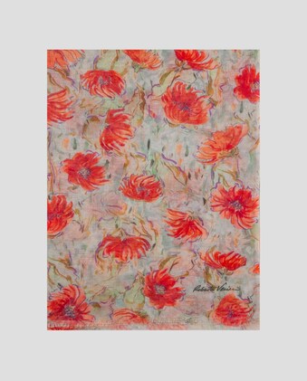 Fular de mujer con estampado de flores color rojo · Roberto Verino · El ...