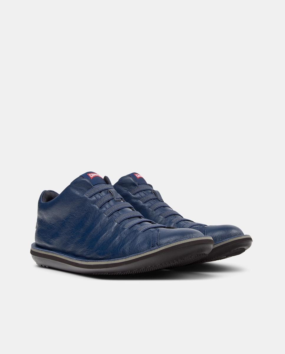 Zapatillas de piel de hombre Beetle con cordones Azul Camper · El Corte ...