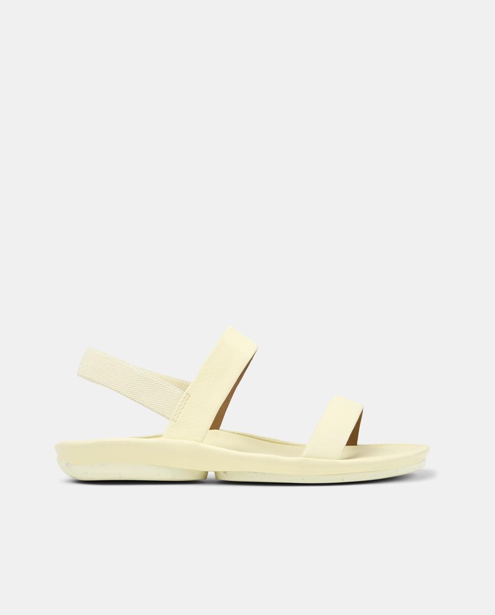Sandalias planas de mujer de piel Right Isla Amarillo Camper · El Corte ...