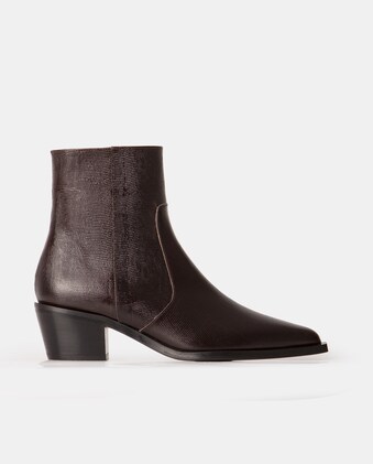 Botines estilo cow-boy de mujer confeccionado en piel grabada lagarto ...
