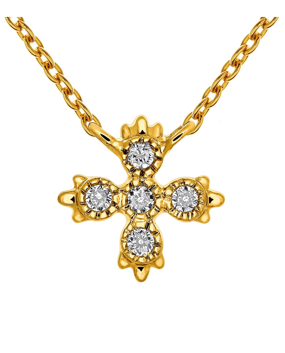 Colgante Asana con cruz de oro y diamantes Blanco Aristocrazy · El ...