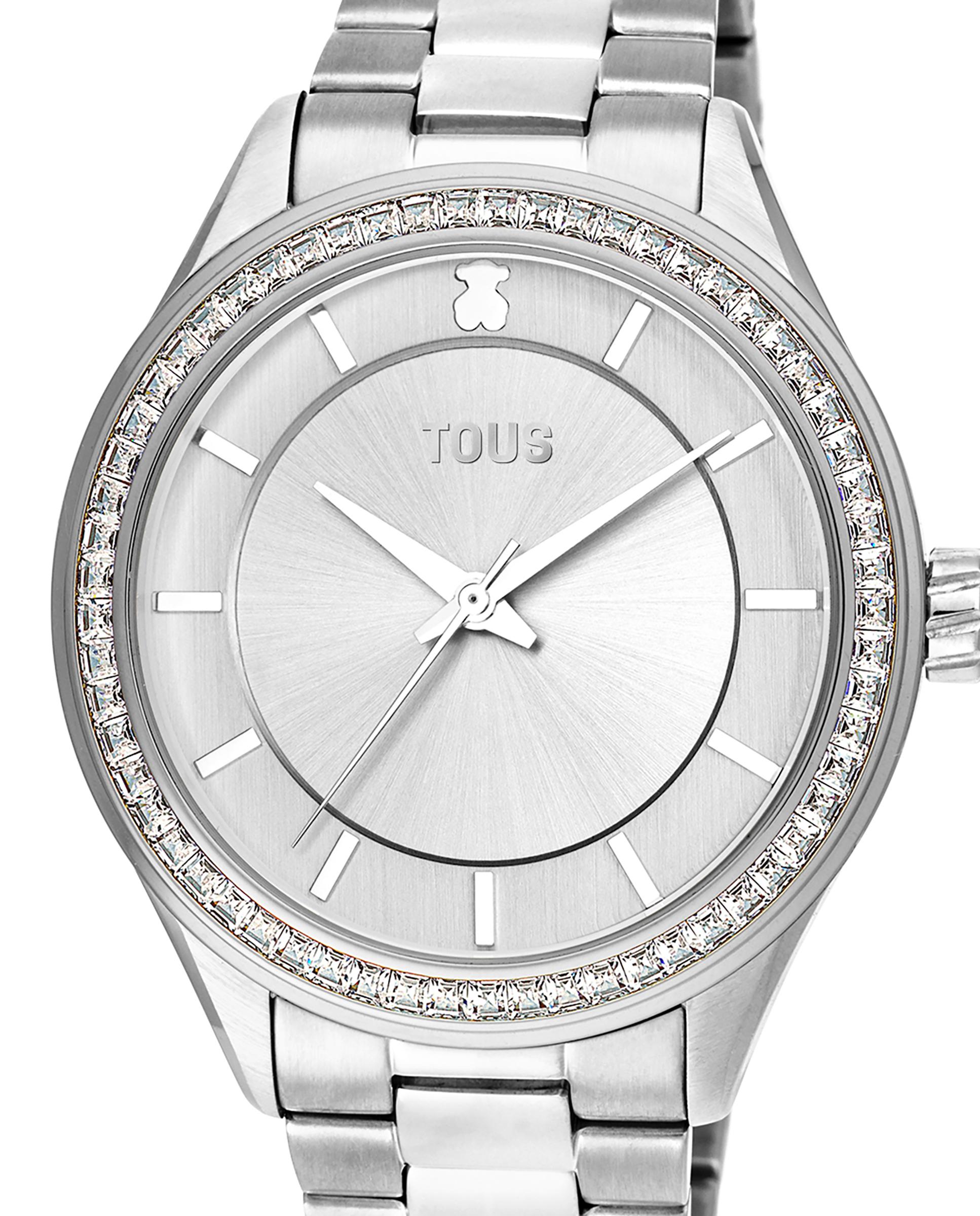 Reloj analógico de mujer tender shine de acero con zirconias cúbicas ...