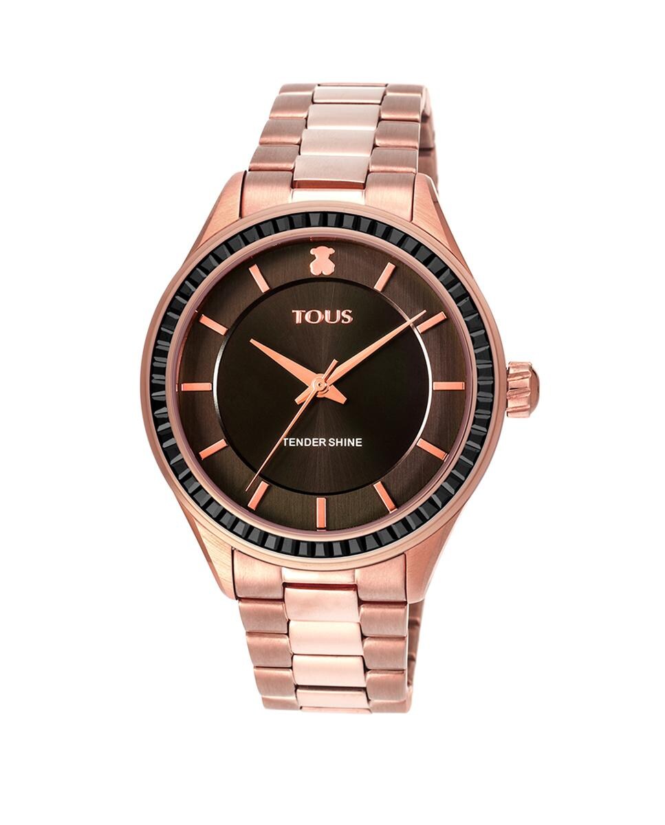 Reloj de mujer Tender Shine de acero IP rosado con zirconias cúbicas ...