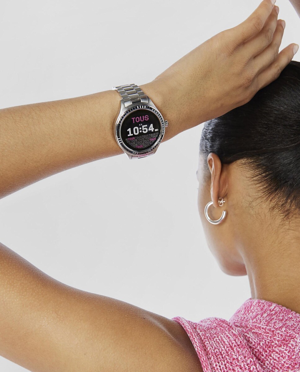 Smartwatch T-Shine Connect con brazalete de acero con zirconias y ...