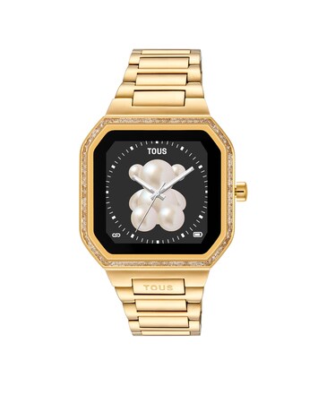 Smartwatch B-Connect con brazalete de acero dorado y zirconitas · Tous ...