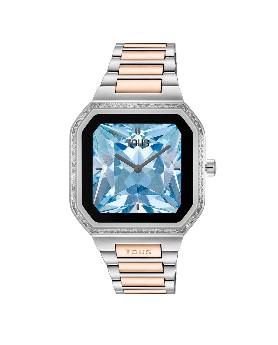 Smartwatch B-Connect con brazalete de acero con rosa y zirconitas ...