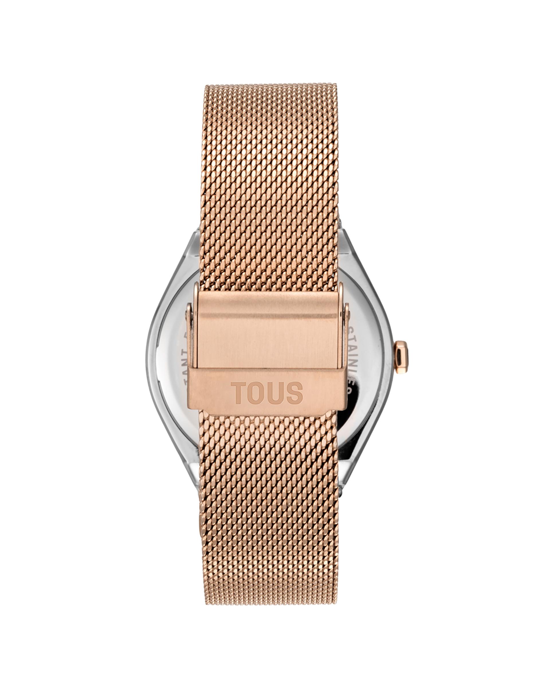 Reloj analógico karat round mesh con brazalete de acero y acero rosa ...