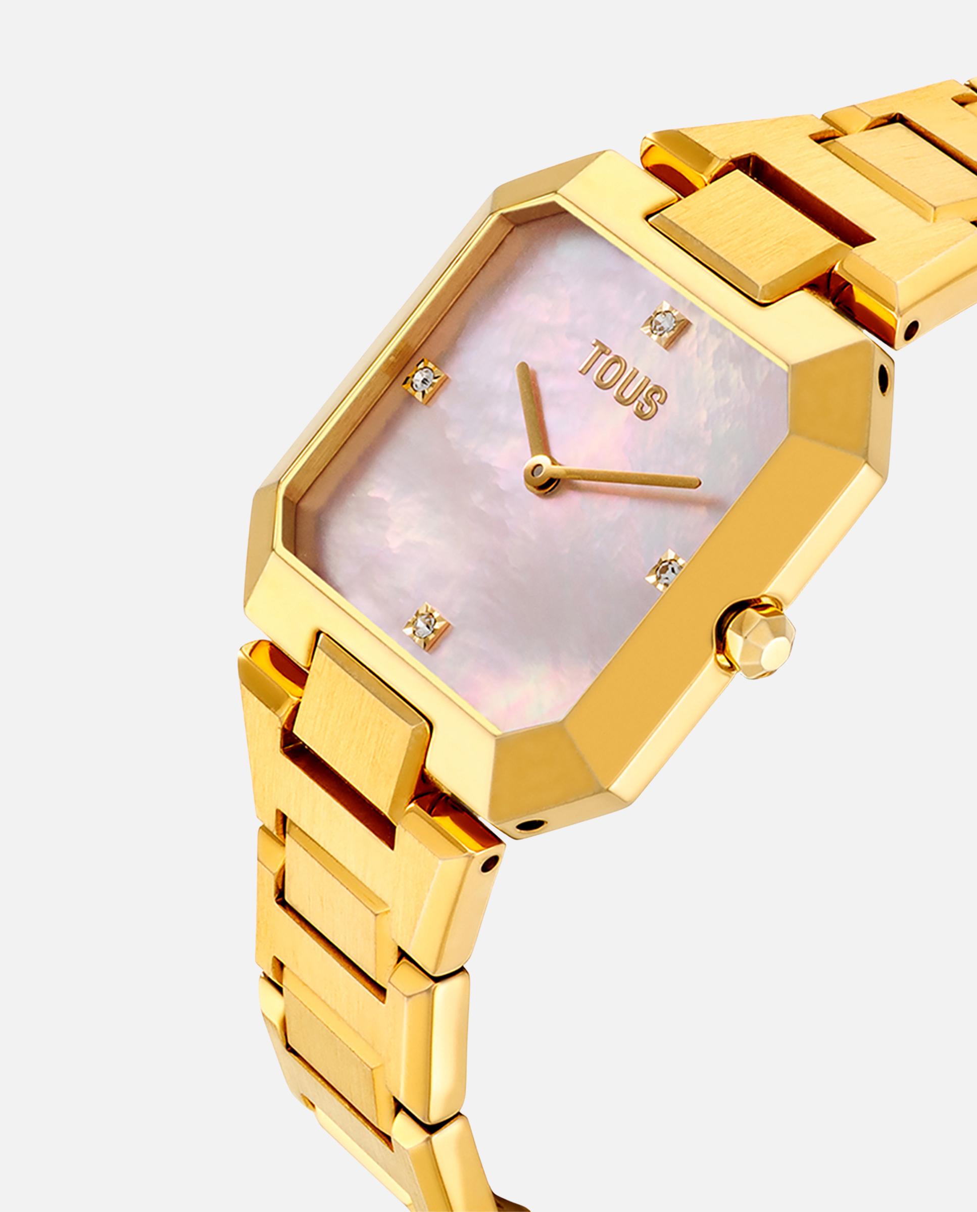 Reloj analógico de mujer karat con brazalete de acero dorado y esfera ...