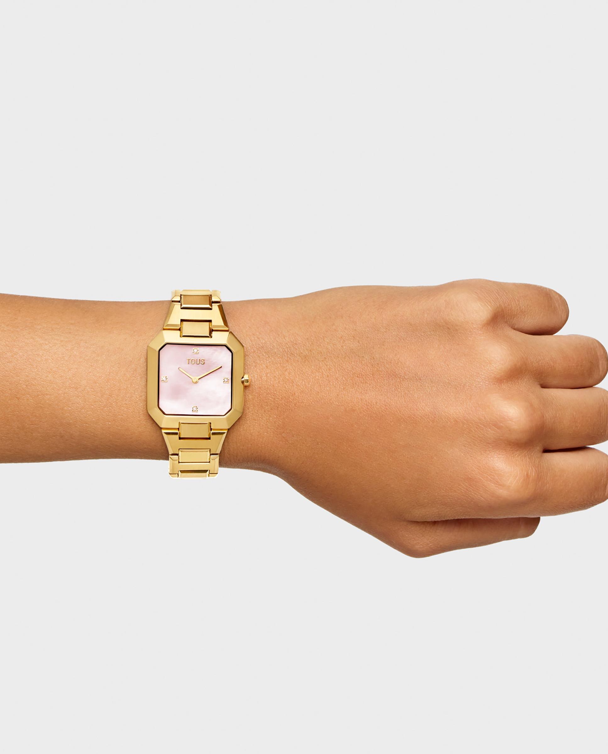 Reloj analógico de mujer karat con brazalete de acero dorado y esfera ...