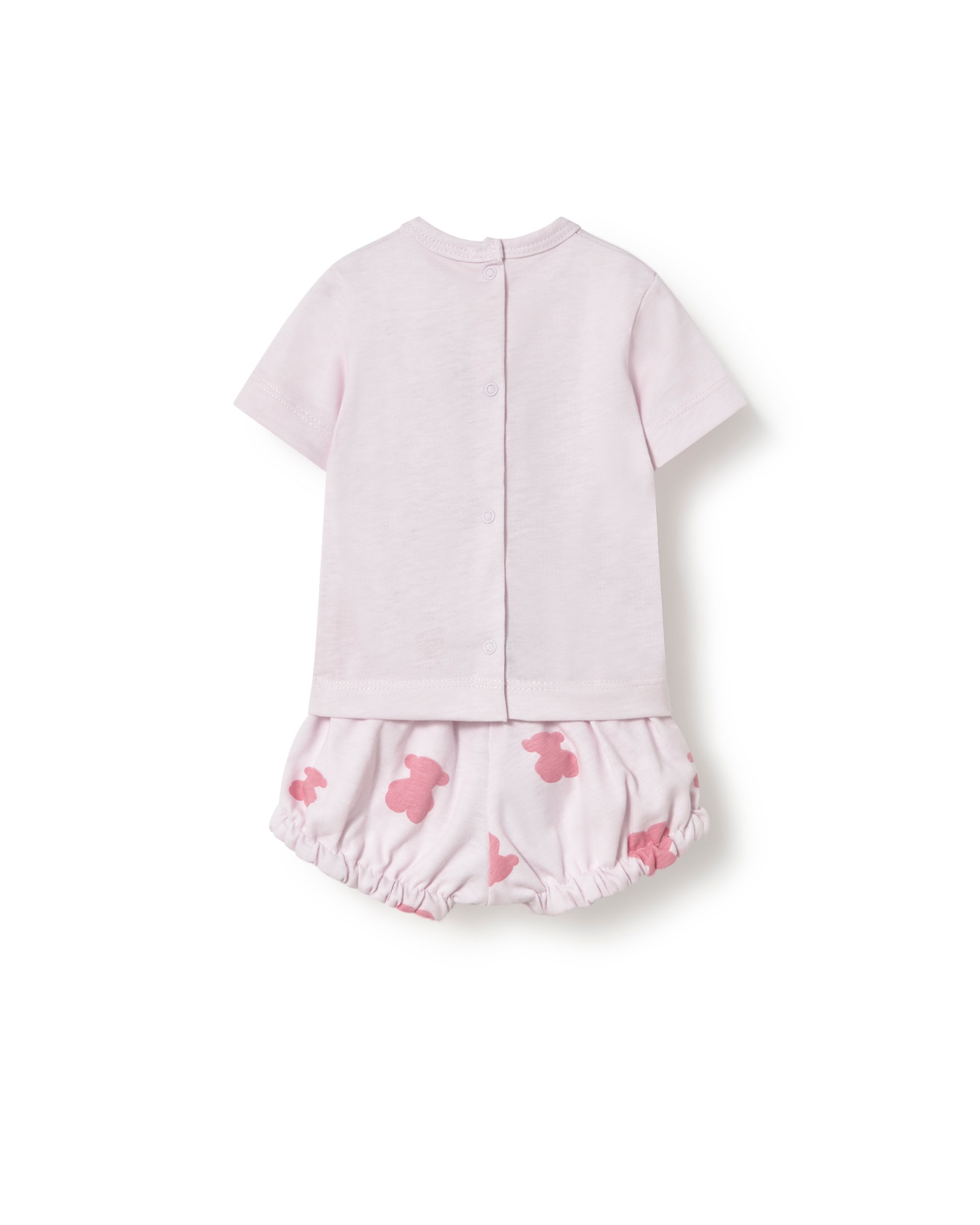 Conjunto de bebé en algodón con osos de camiseta y pololo Rosa claro ...