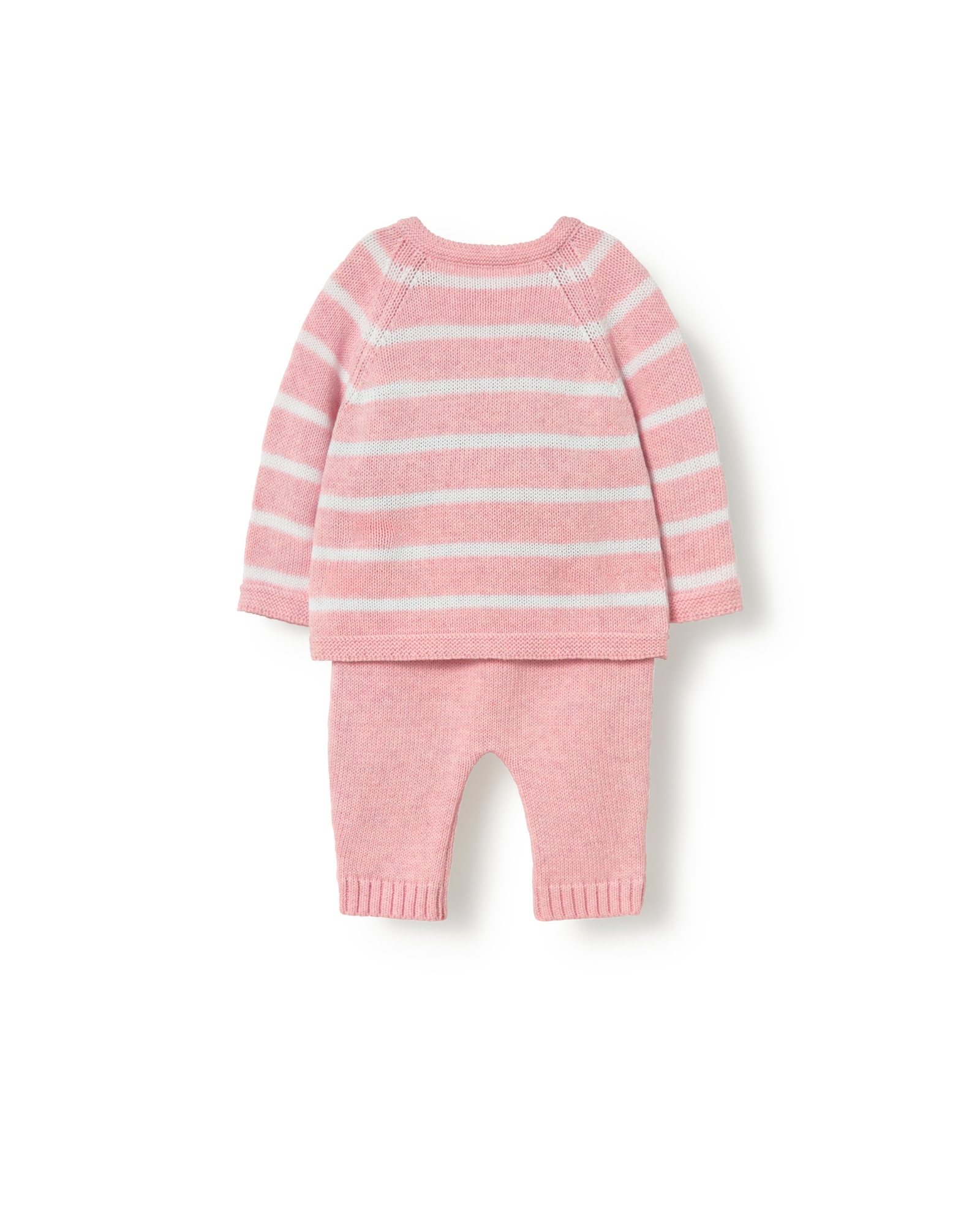 Conjunto de bebé niña en algodón orgánico de jersey y pantalón a rayas ...