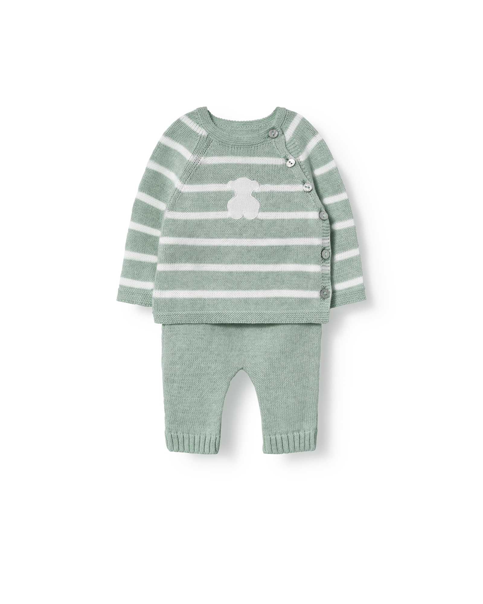 Conjunto de bebé niña en algodón orgánico de jersey y pantalón a rayas ...